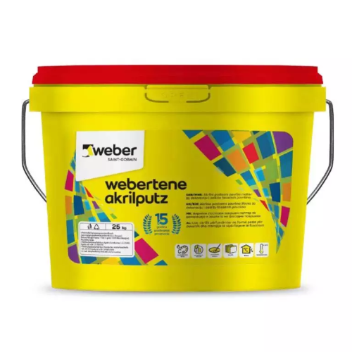 Weber - Webertene AKRILPUTZ RILLE - 1.5 baza P / Akrilna fasada / Zaribana - 25kg