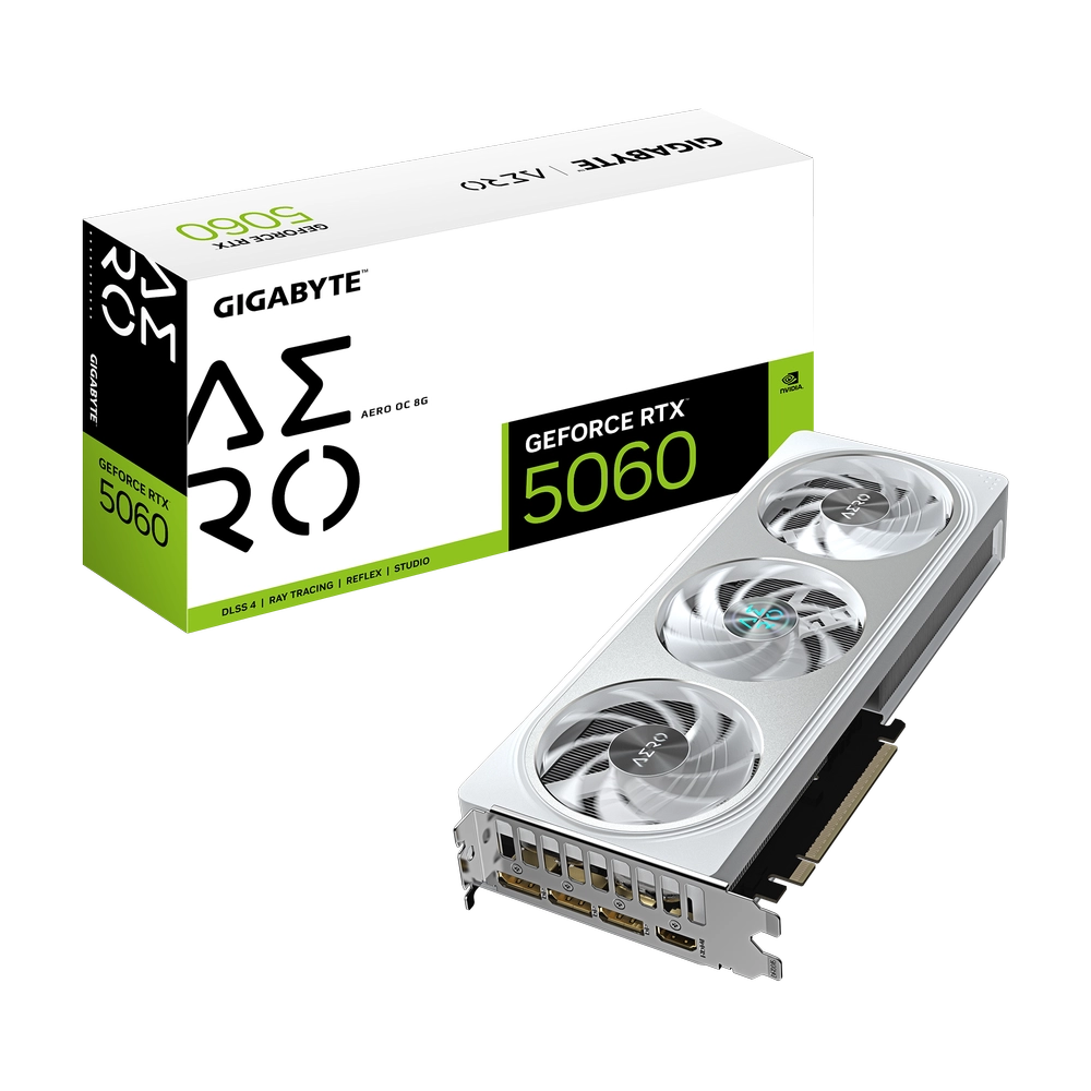GIGABYTE nVidia GeForce RTX 5060 AERO 8GB 128bit GV-N5060AERO OC-8GD rev. 1.0