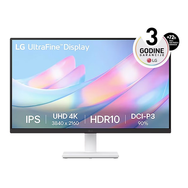 LG 27US500-W 27in 4K UHD IPS Monitor | 3840×2160 | 60Hz | HDMI, DisplayPort