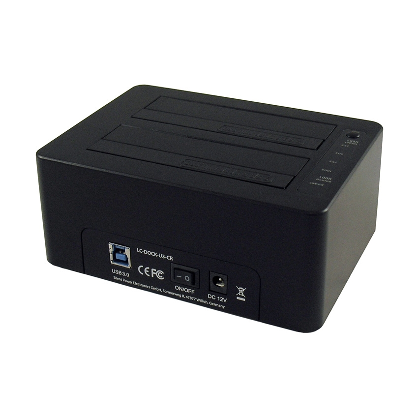 Hdd docking station LC POWER LC-DOCK-U3-CR USB3.0 HUB Black