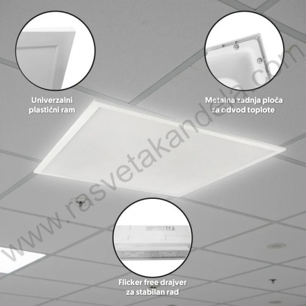 LED panel ugradni 595x595mm 48W 6500K LP6060W-ECO