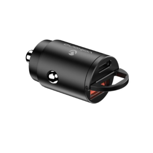 USB auto punjač Volkano Obscurix Series VK-8007-BK 30W USB-A + USB-C