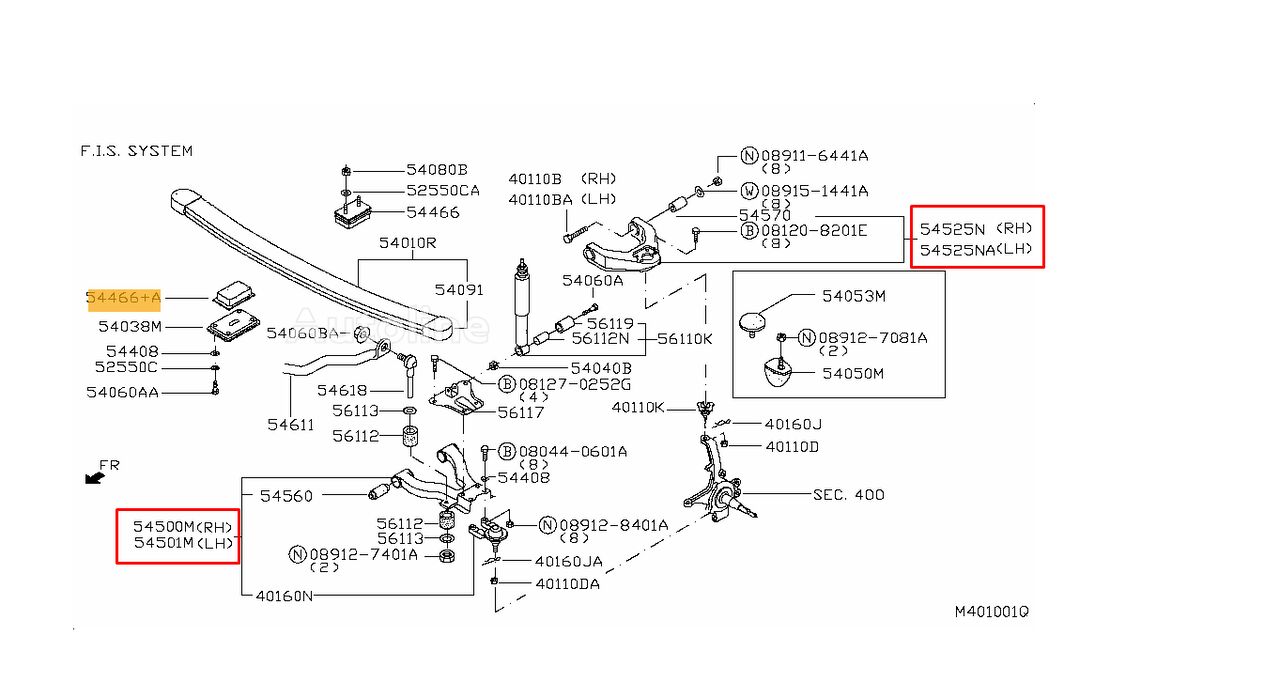Nissan 54500M osovina za Nissan Cabstar kamiona