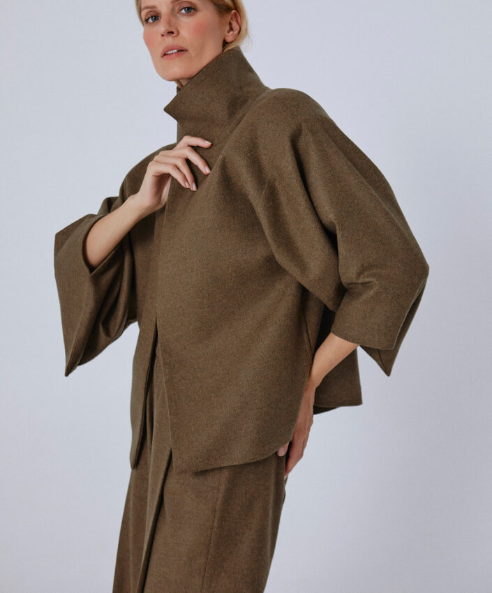 kimono jacket khaki brown