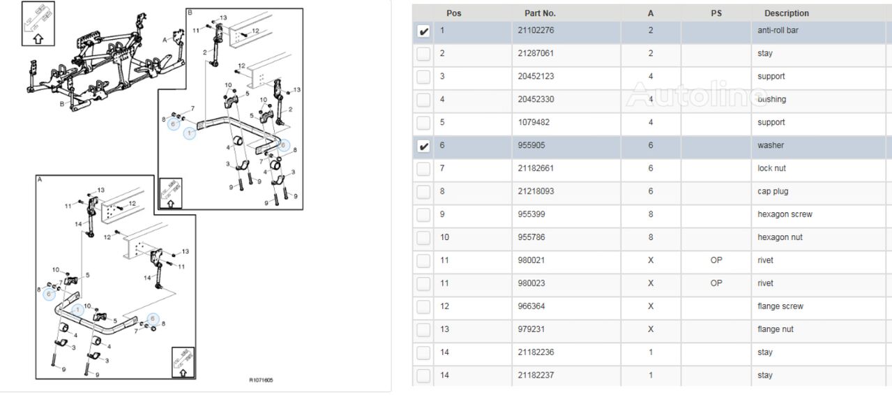 Volvo Anti Roll BAR 21102276 stabilizaciona letva za Volvo FM FMX FH kamiona