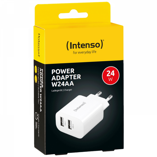 (Intenso) Punjač kućni, 2 x USB-A, 2.4A, 24W - Power Adapter W24AA