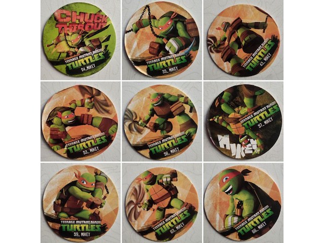 (CH) Chipicao tokeni Nindža kornjače TMNT Mikey 9 kom
