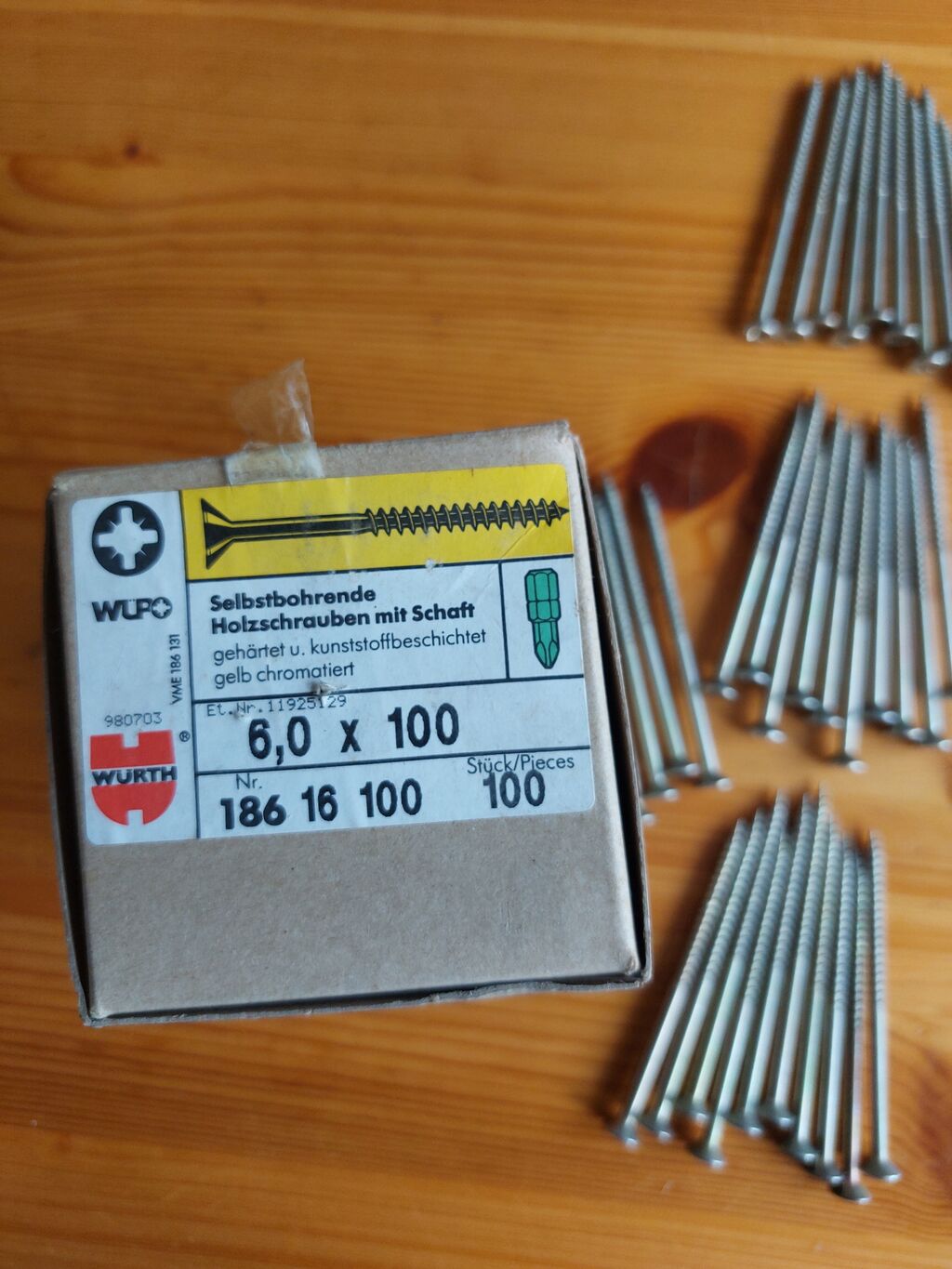 Würth samobušeći vijci za drvo, sa vratom - Dimenzija: 6,0 x 100 mm -