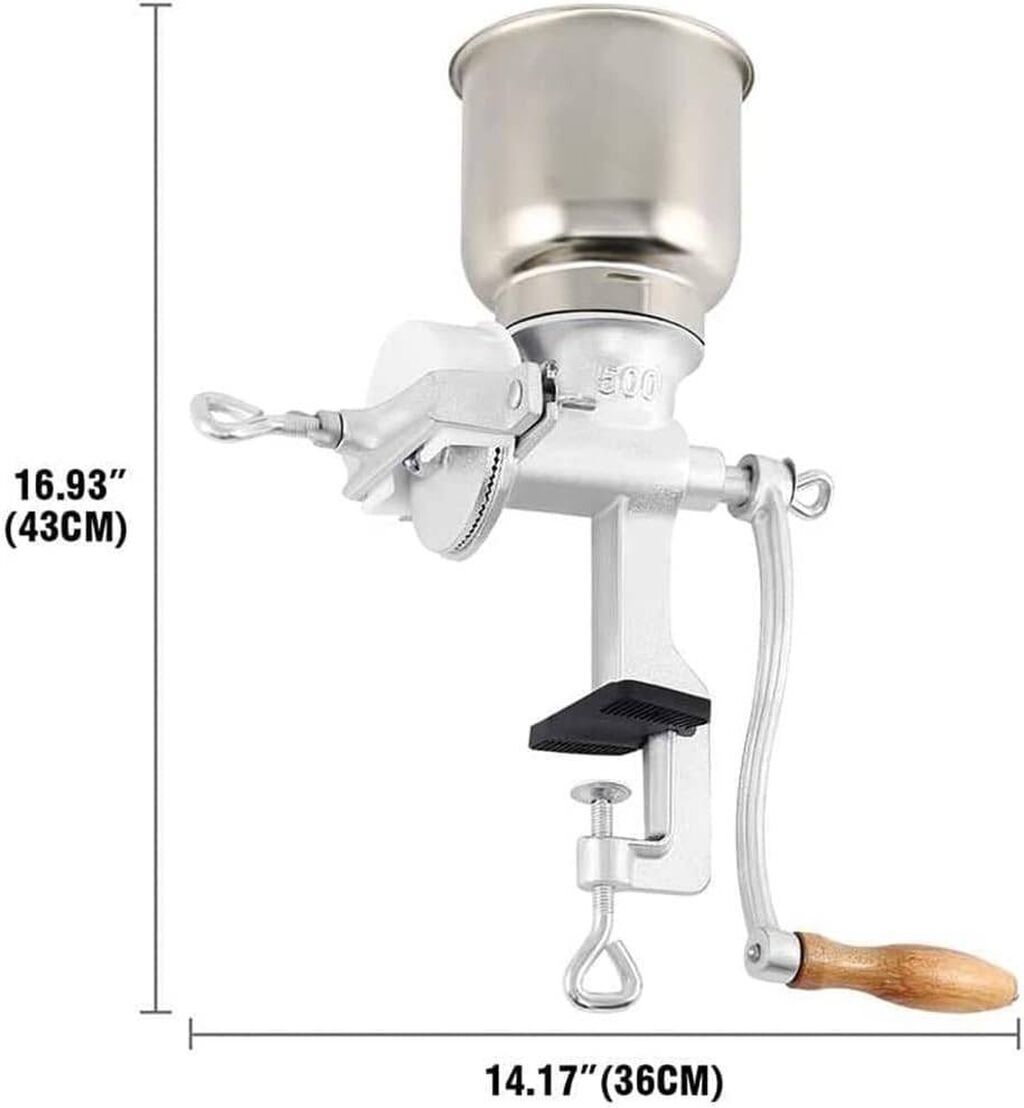 Ručna mlinica za žitarice sa stegom za sto - Materijal: telo od