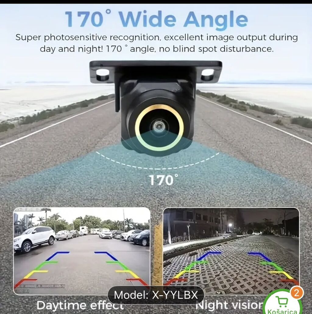 Univerzalna AHD/cvbs parking kamera za automobil – širokougaona, noćni