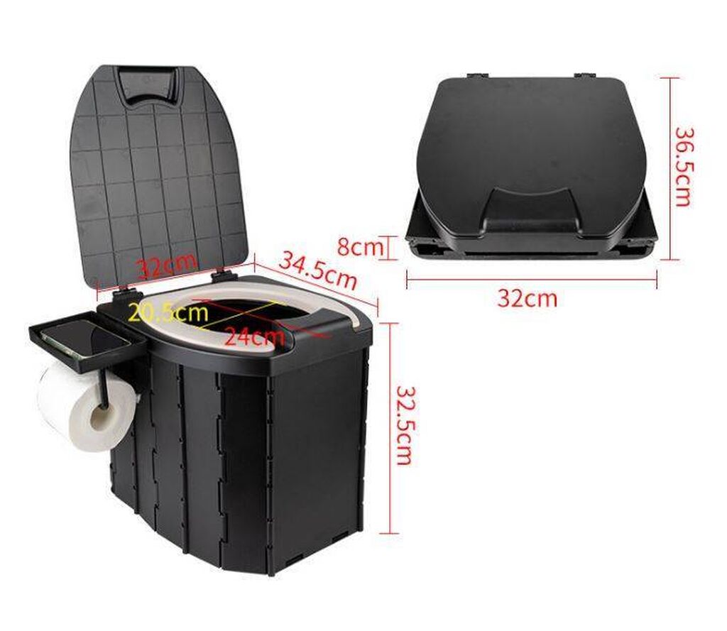 Prenosiva sklopiva WC šolja za kampovanje - Kompaktna i sklopiva