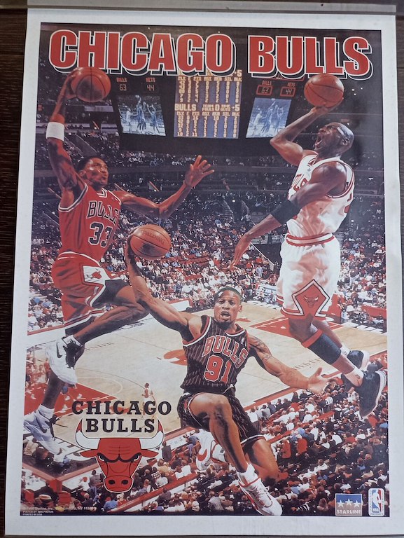 Poster Chicago Bulls, original, iz 1996 godine,starline