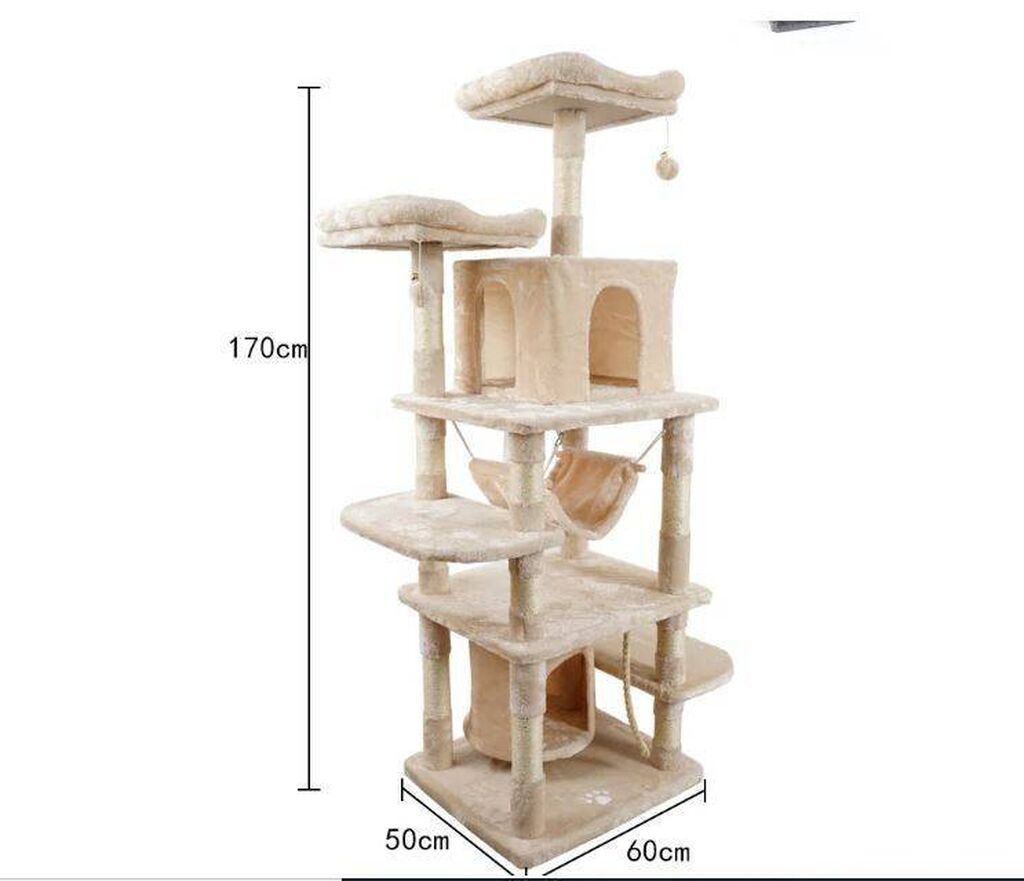 Stablao/toranj za mačke – višespratna penjalica sa kućicama i
