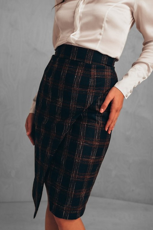 Wool Wrap Midi Skirt