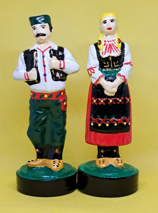 Suvenir FIGURA, gips, farba, 14 cm, Srbin i Srpkinja