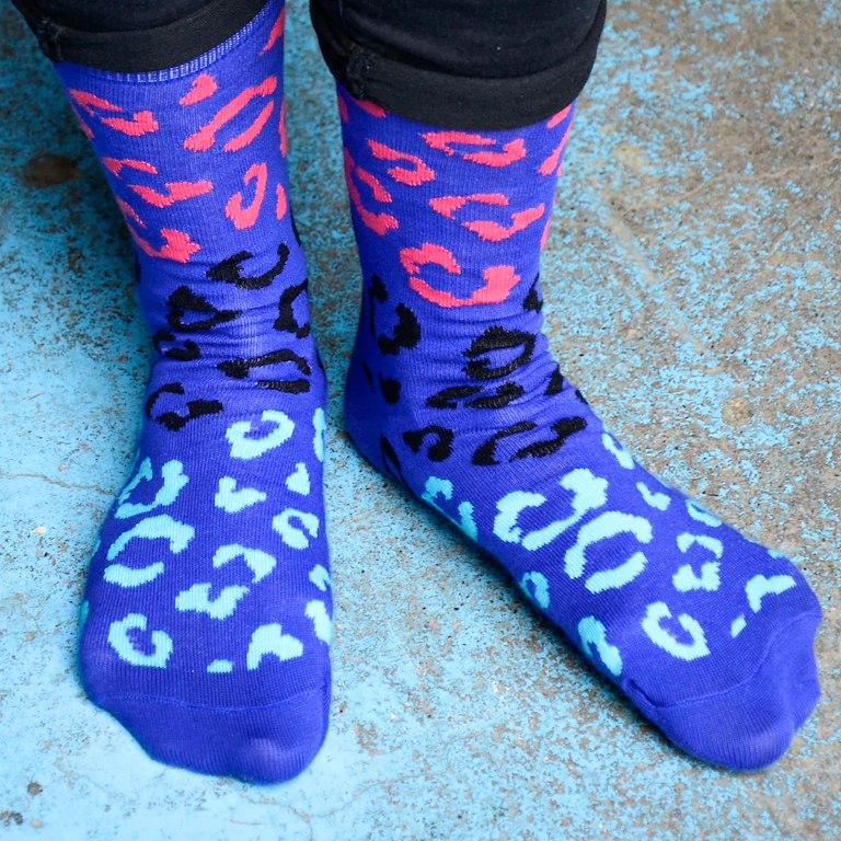 Colored leopard socks