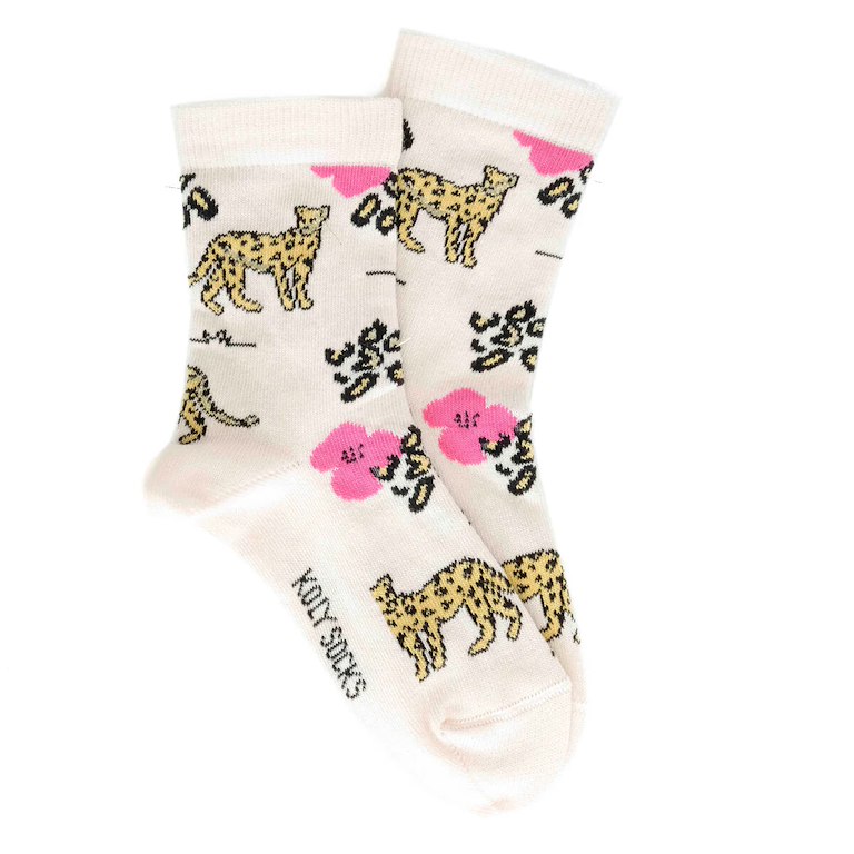 Gold-plated leopard socks
