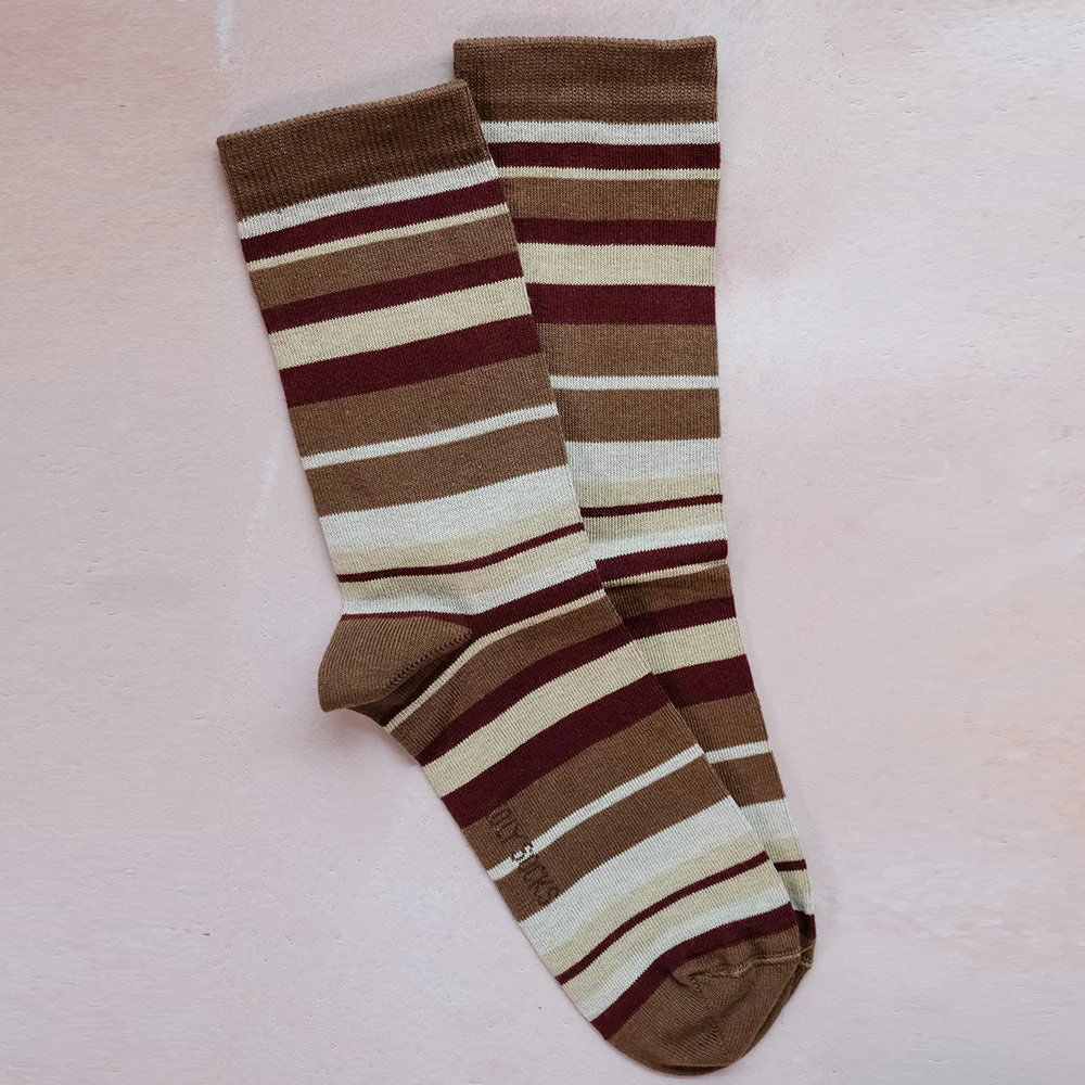 Striped brown socks
