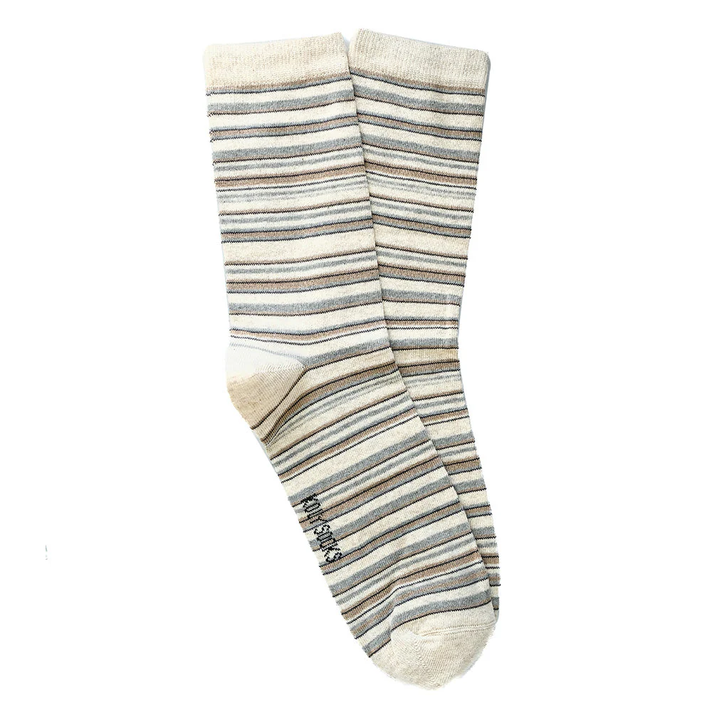 Beige socks with stripes