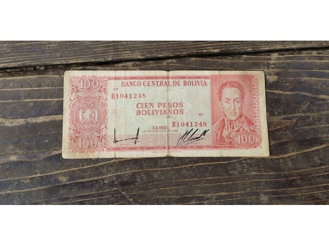 BOLIVIJA 100 B 1962