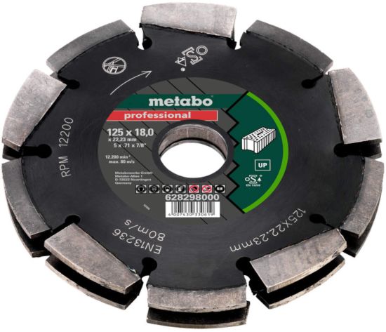 Dijamantski (električarski) disk za šlicericu, Metabo PROFESSIONAL-UP 125x18x22,23mm (628298000)