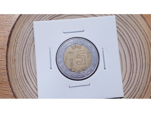 MEKSIKO 5 PESOS 2011 GODINA BIMETAL