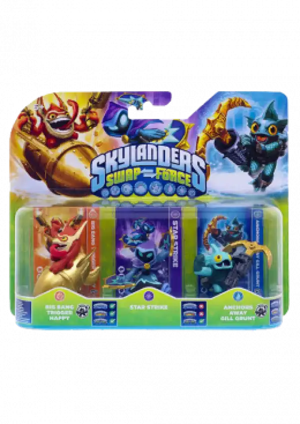 Skylanders SWAP Force Triple Pack C (Star Strike + Gill Grunt + Trigger Happy)