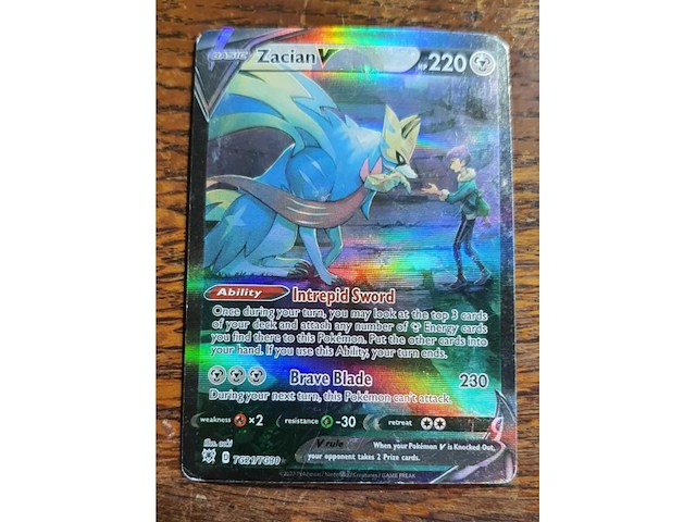 Pokemon kartice Zacian V (TG21/TG30)