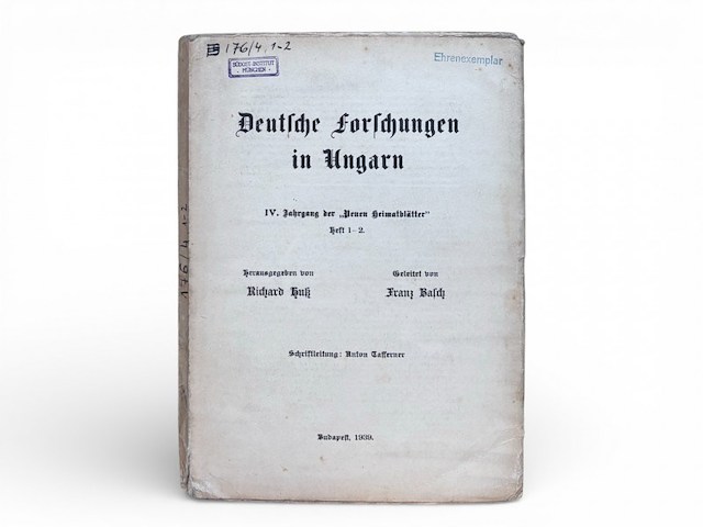 Deutsche Forschungen in Ungarn IV /1939/