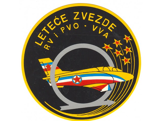 Letece Zvezde RV i PVO,crna  naljepnica