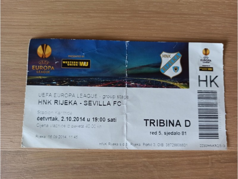 HNK RIJEKA - SEVILLA 02.10.2014. !!!