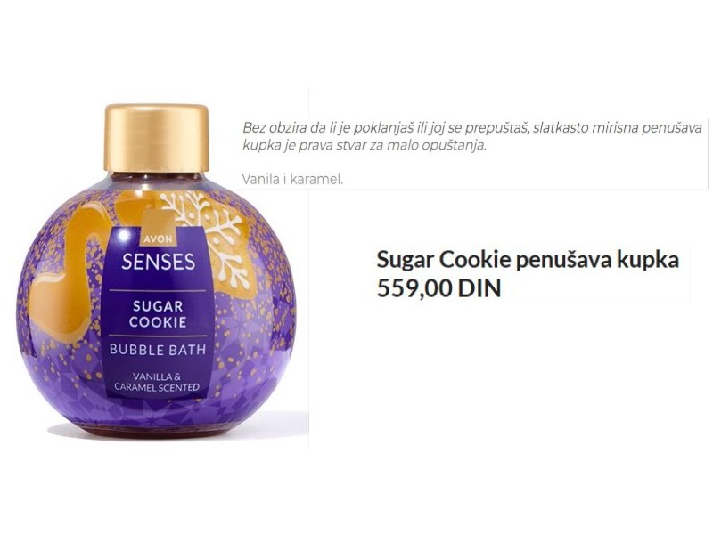 Senses Sugar Cookie penušava kupka Avon