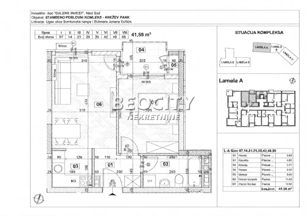 Dvosoban stan, 42 m2, Novo naselje ID: 127506