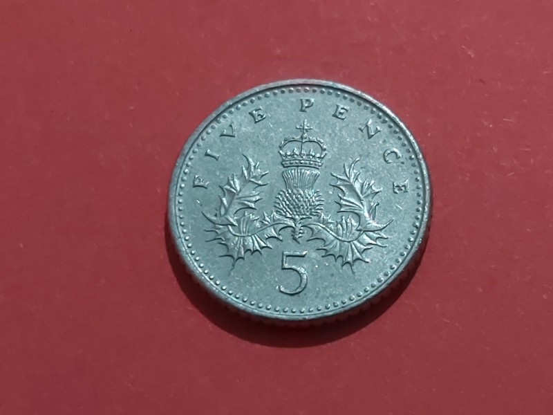 Britanija - 5 pence 1990 god