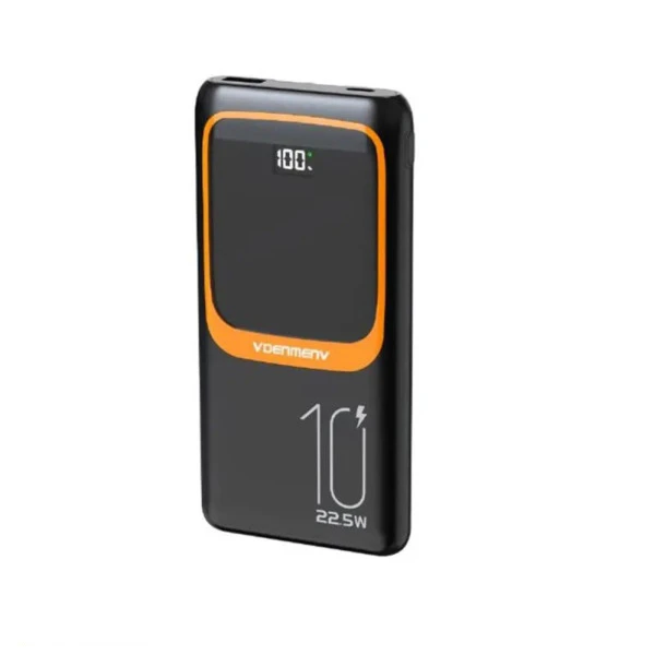 Power bank Denmen DP29 10000Mah 22.5W/1xTypeC/1x USB-A/type C kabal/lighting kabal/crni