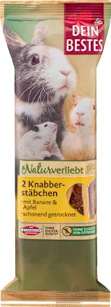 DEIN BESTESDopunska hrana za glodare i kuniće - štapići sa bananom i jabukom, 140 gDodaci prehrani životinja