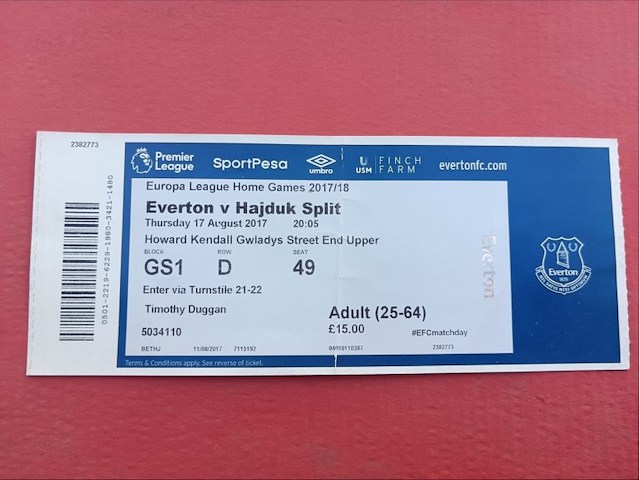 Everton-Hajduk 17.8.2017
