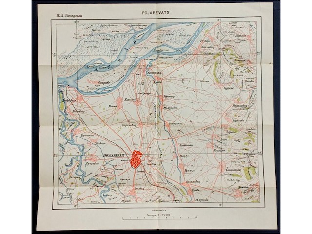 POZAREVAC predratna detaljna vojna mapa