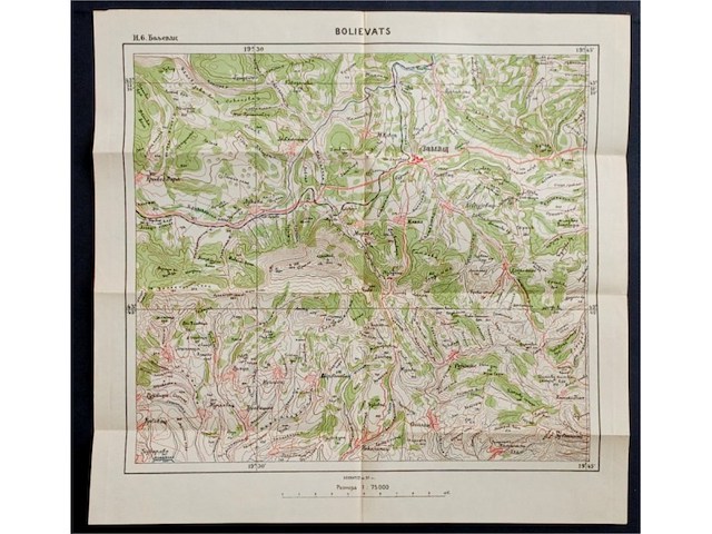 BOLJEVAC predratna detaljna vojna mapa - zajecar