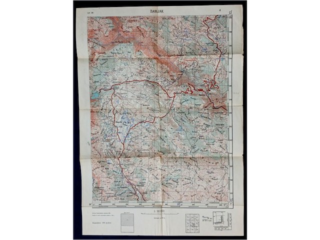 crna gora ŽABLJAK detaljna vojna mapa 1955