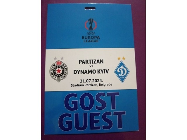 Partizan-Dinamo Kijev 31.7.2024 gostujuća akreditacija