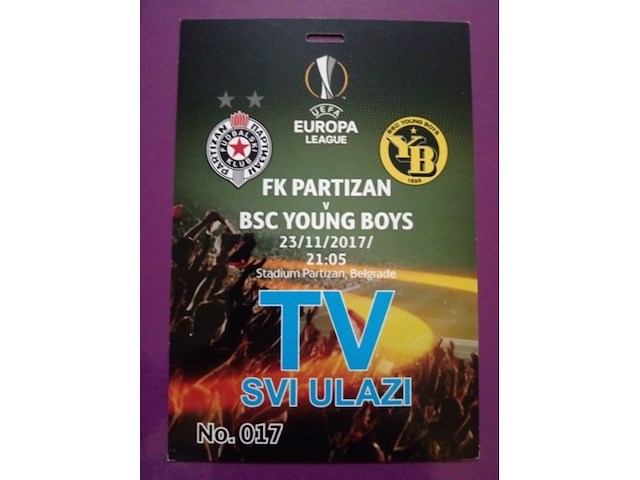 Partizan-Young boys 23.11.2017  novinarska propusnica
