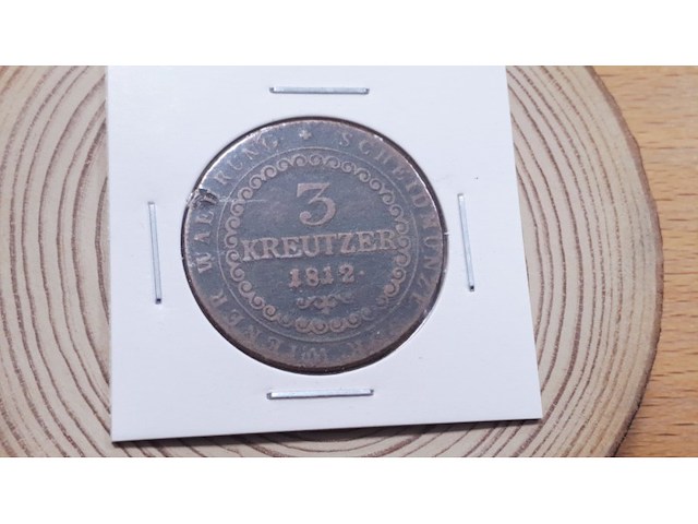 AUSTRIA 3 KREUTZER 1812 GODINA KOVNICA S