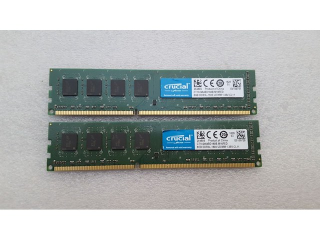 16Gb DDR3L Crucial 1600MHz 1.35v/1.5v uparene