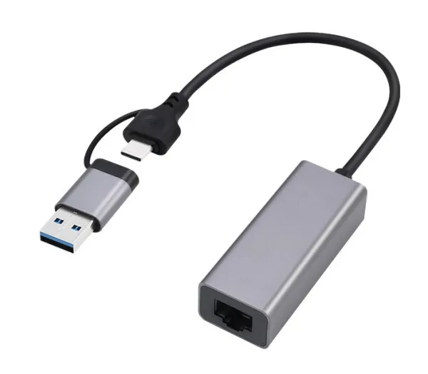 A-USB3AC-LAN-01 Gembird USB 3.1 + type-C Gigabit network adapter, space grey (Alt: A-CMU3-LAN-05 )