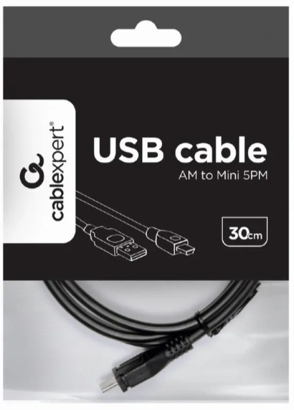CCP-USB2-AM5P-1 Gembird 2.0 A-plug MINI 5PM 6ft, 30cm