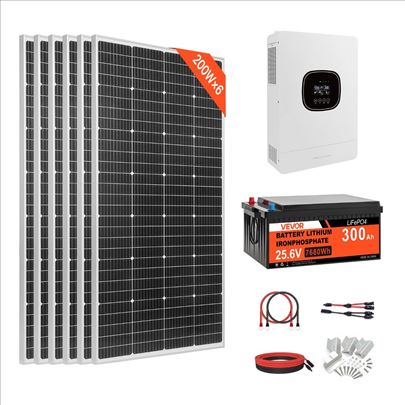 Kompletan set solarnih panela od 1200W, 6x200W