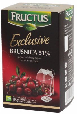 ČAJ BRUSNICA 51% EXL FRUCTUS 44G