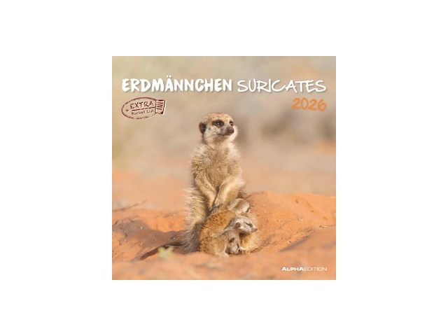 Zidni kalendar 2026 - Meerkats, 30x30 cm