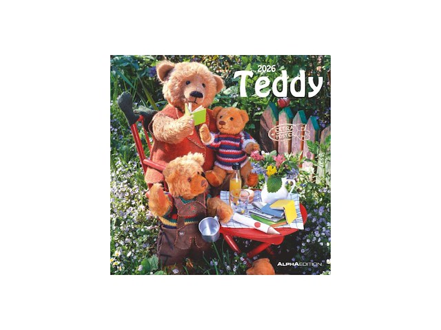 Zidni kalendar 2026 - Teddy, 30x30 cm